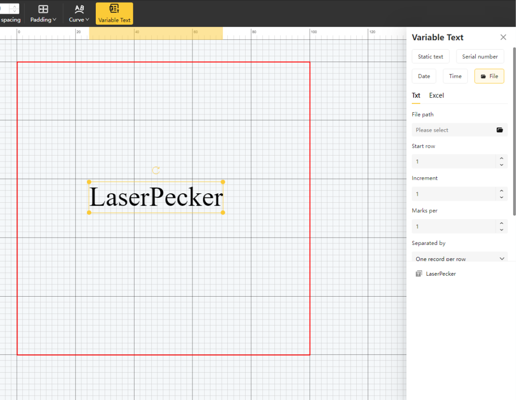 Using the Variable Text Feature - LP2 Plus – LaserPecker Support Center