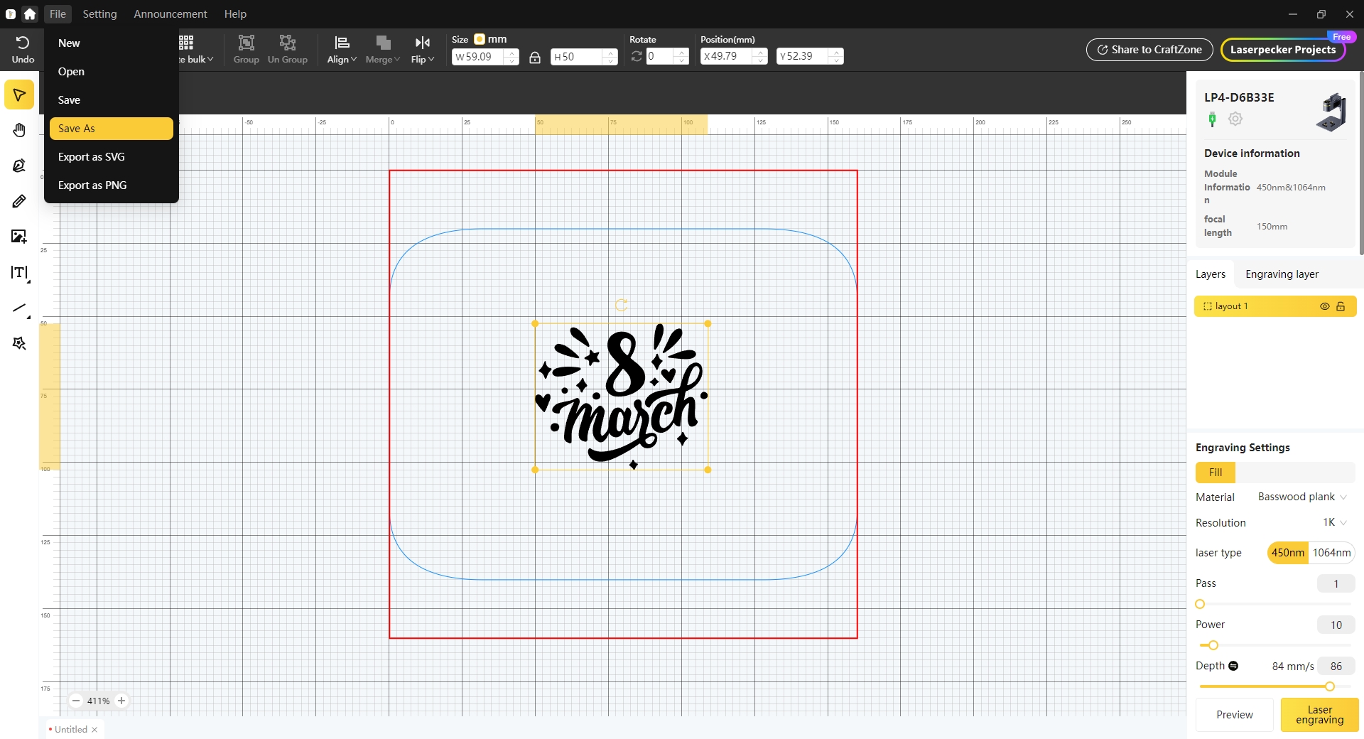 LaserPecker Design SpaceからファイルをエクスポートしてLaserPecker Craftzoneに共有する方法 ...