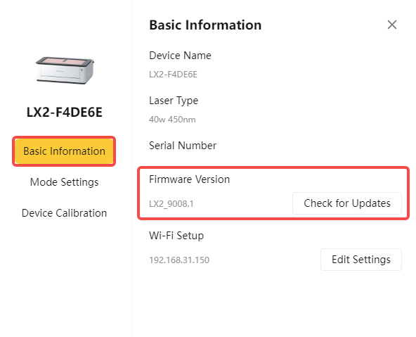 Operating LX2 with LightBurn – LaserPecker Support Center