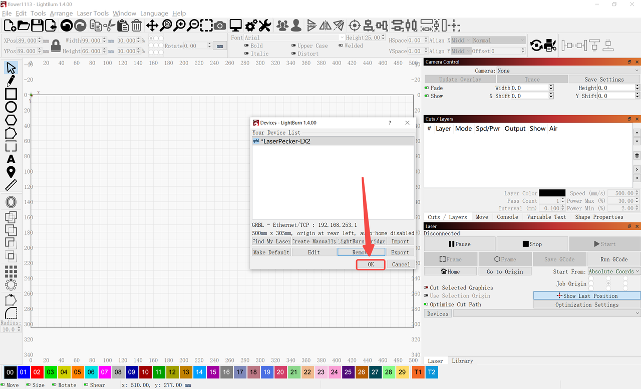 Operating LX2 with LightBurn – LaserPecker Support Center